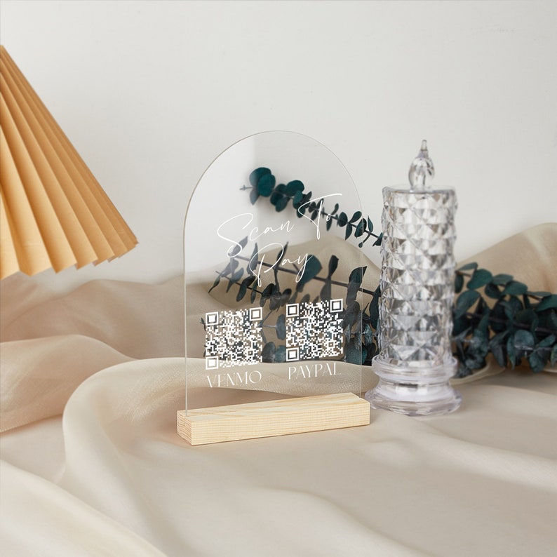 Arch Scannable QR Code Payment Table Sign Scan to Pay Sign - Etsy