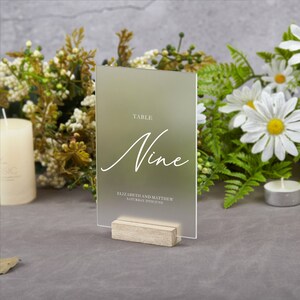 Minimalist Clear Table Numbers Acrylic, Simple Wedding Table Sign ...