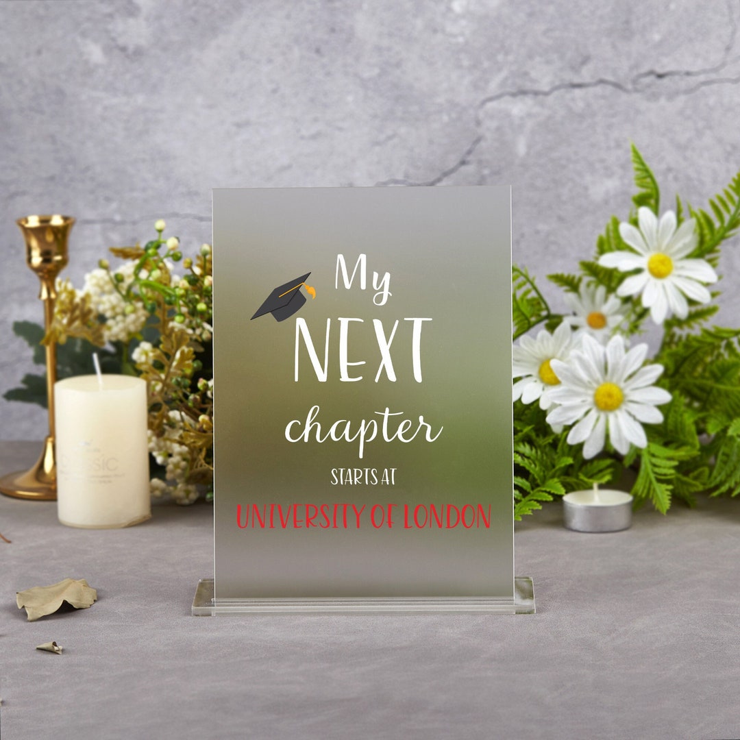 Graduation Sign, My Next Chapter Starts At, Graduation Party Sign ...