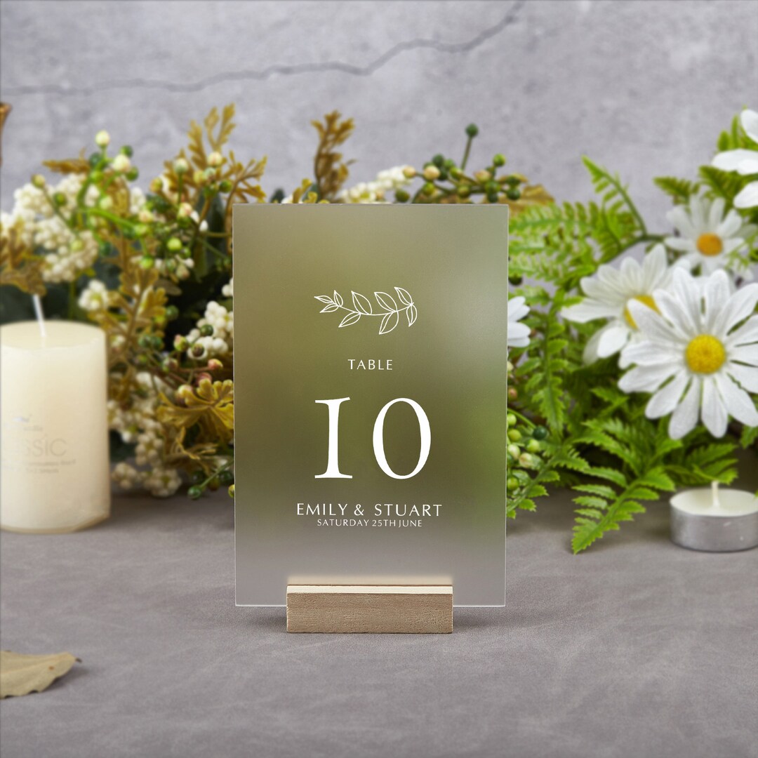 Acrylic Wedding Table Number Sign, Minimalist Wedding Table Number ...