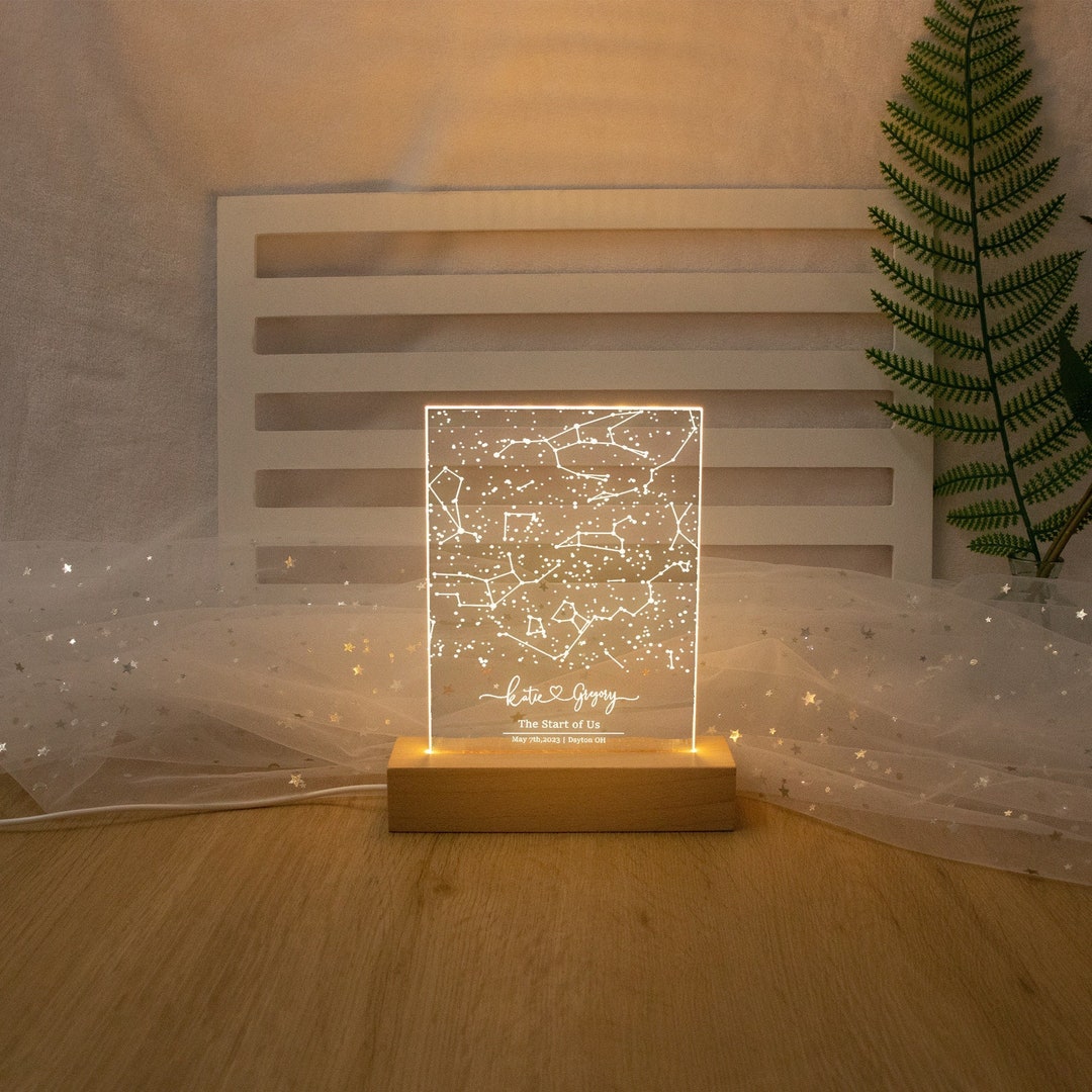 Custom Star Map by Date Nightlight, Star Map LED Desk Lamp,personalized ...