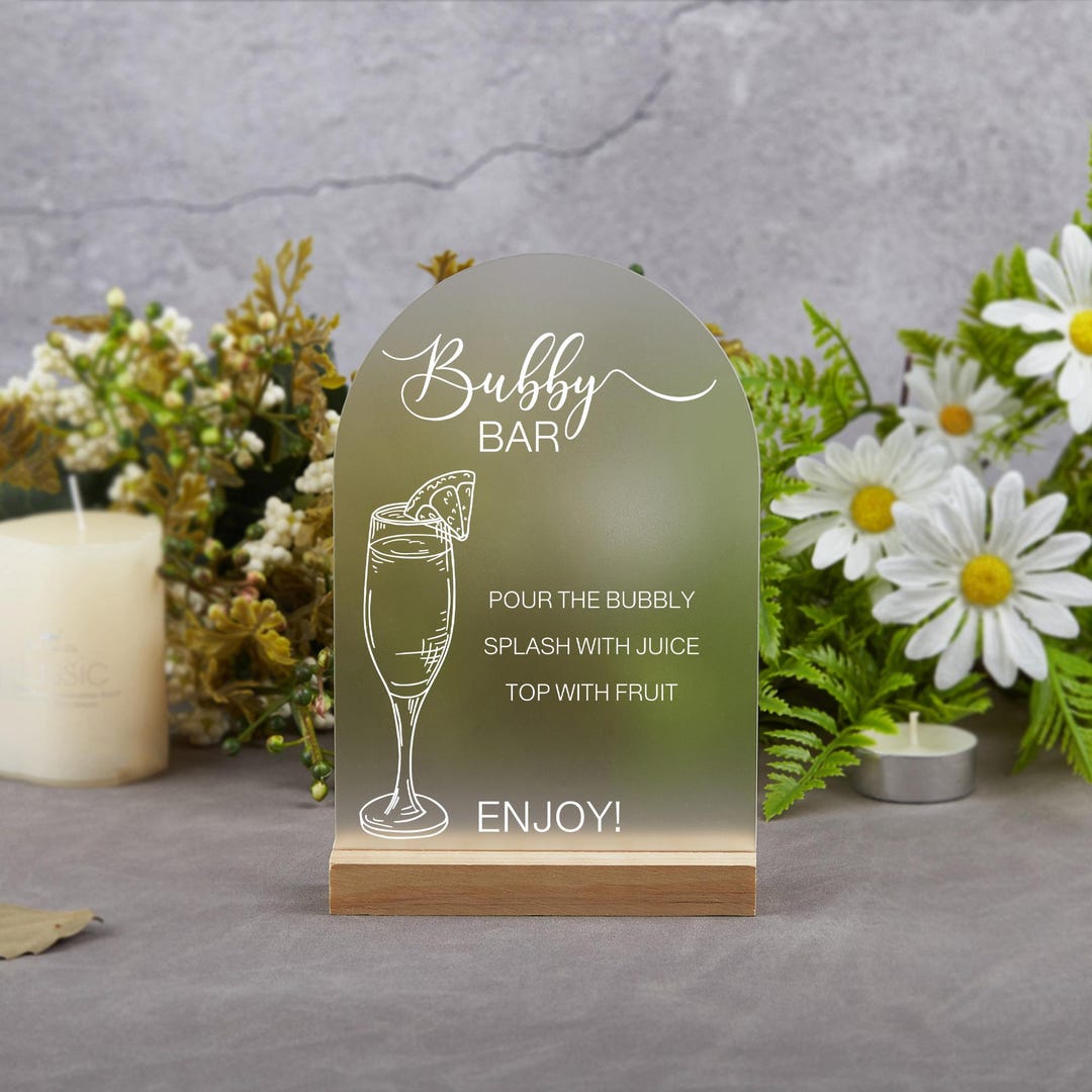 Bubbly Bar Sign for Wedding, Modern Wedding Bar Sign, Bubbly Bar Sign ...
