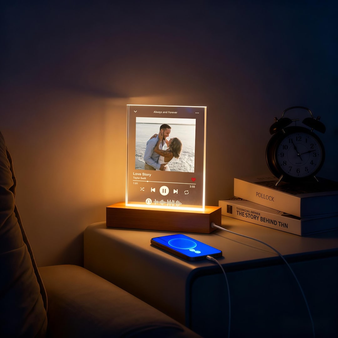 Custom Music Photo Night Light Plaque, Photo Music Plaque, Song Acrylic ...