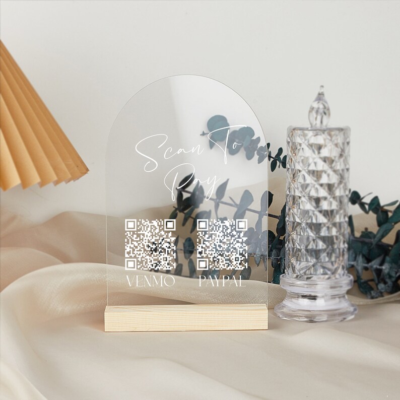 Arch Scannable QR Code Payment Table Sign Scan to Pay Sign - Etsy