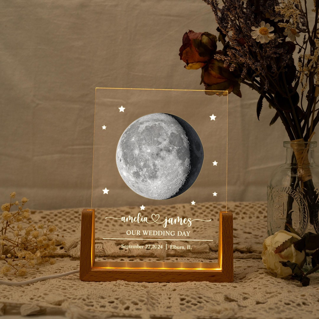 Personalized Moon Phase Night Light, Valentine's Day Gift, the Night We ...
