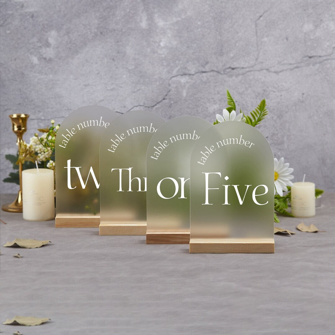 Table Numbers, Wedding Table Numbers, Arch Frosted Acrylic Table ...