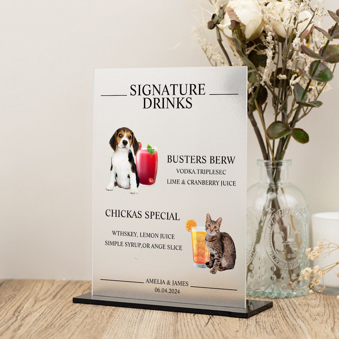Custom Dog Signature Drink Sign, Pet Signature Drink Menu, Custom Bar ...