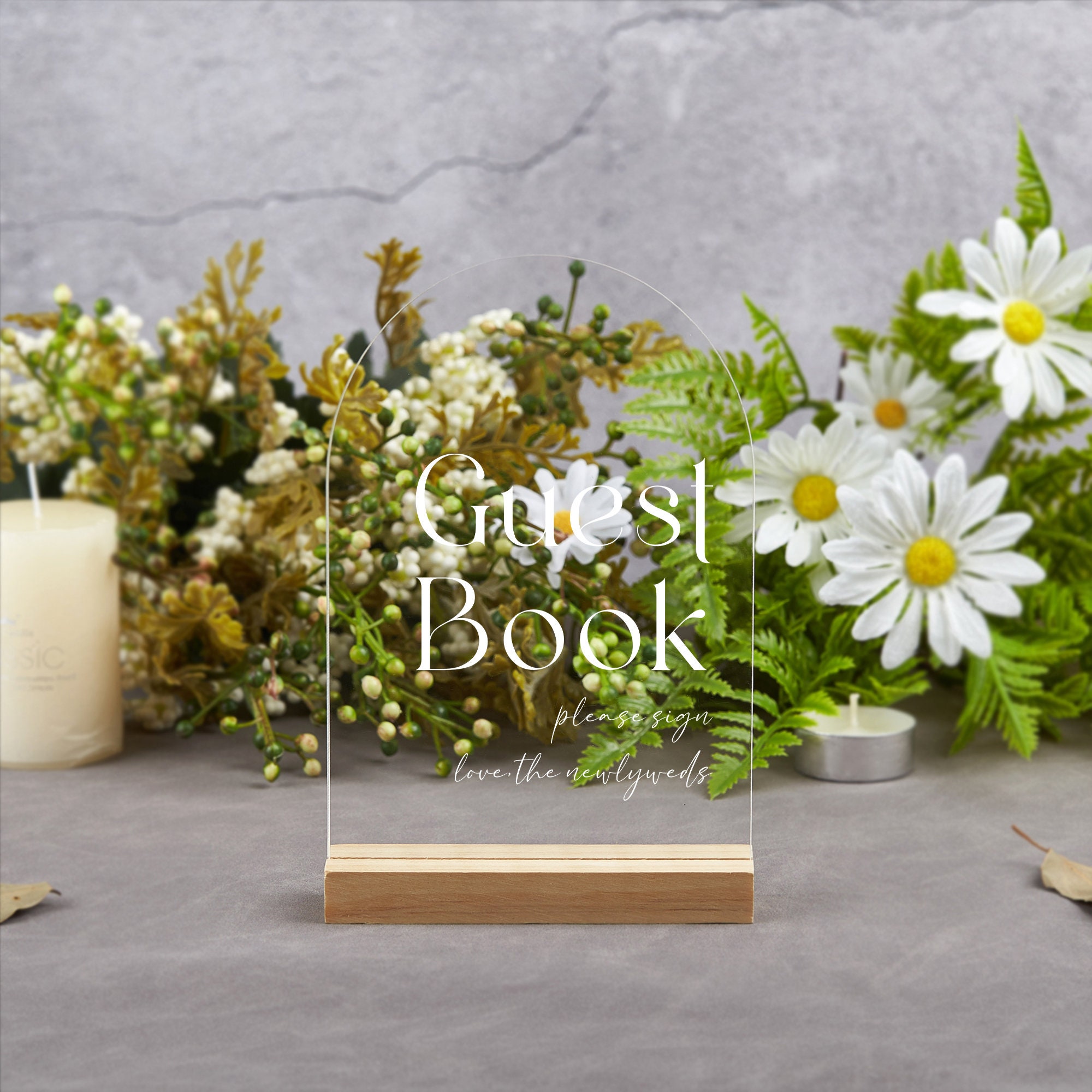 Acrylic Arch Guest Book Sign, Wedding Guestbook Sign, Minimalist Modern ...