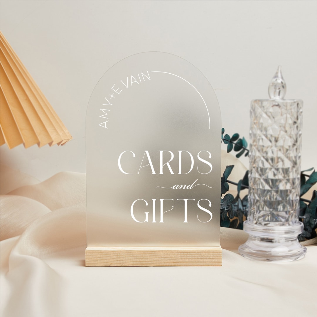 Cards and Gift Acrylic Arch Sign, Modern Minimalist Wedding Sign, Baby ...
