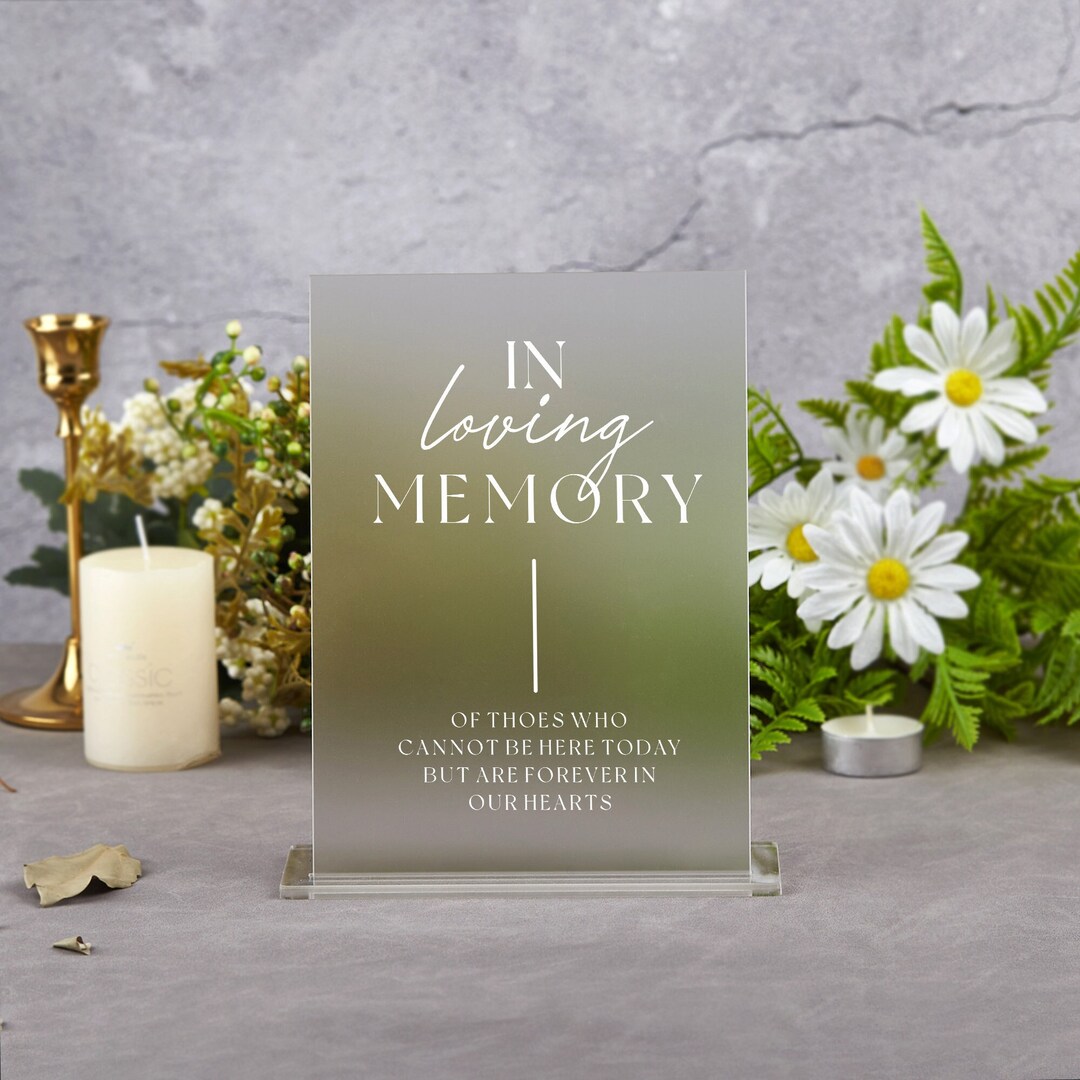 In Loving Memory Sign, Loving Memory Sign, Funeral Memorial, Memorial ...