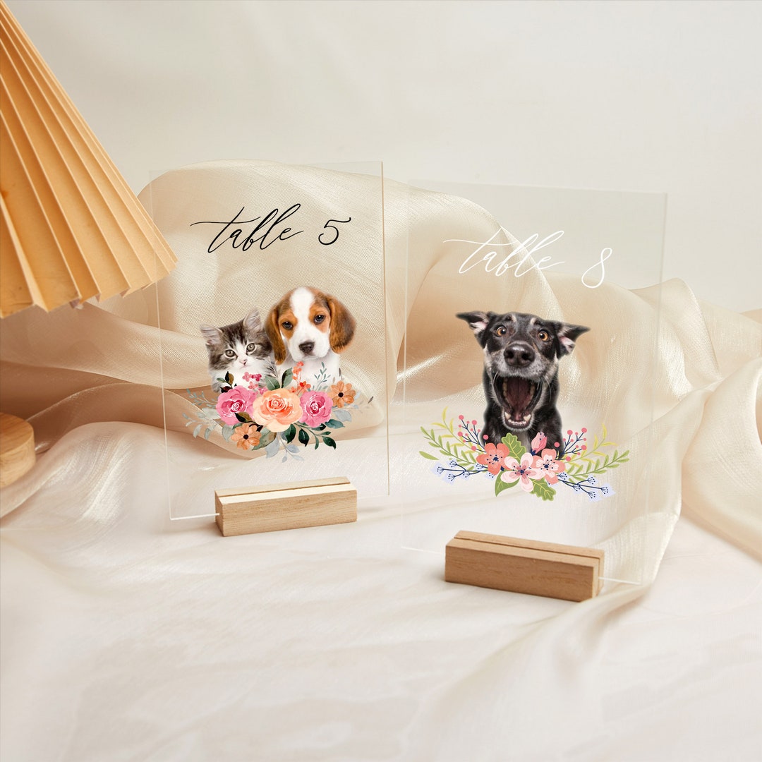 Table Numbers With Your Pet, Personalized Table Numbers, Modern Table ...