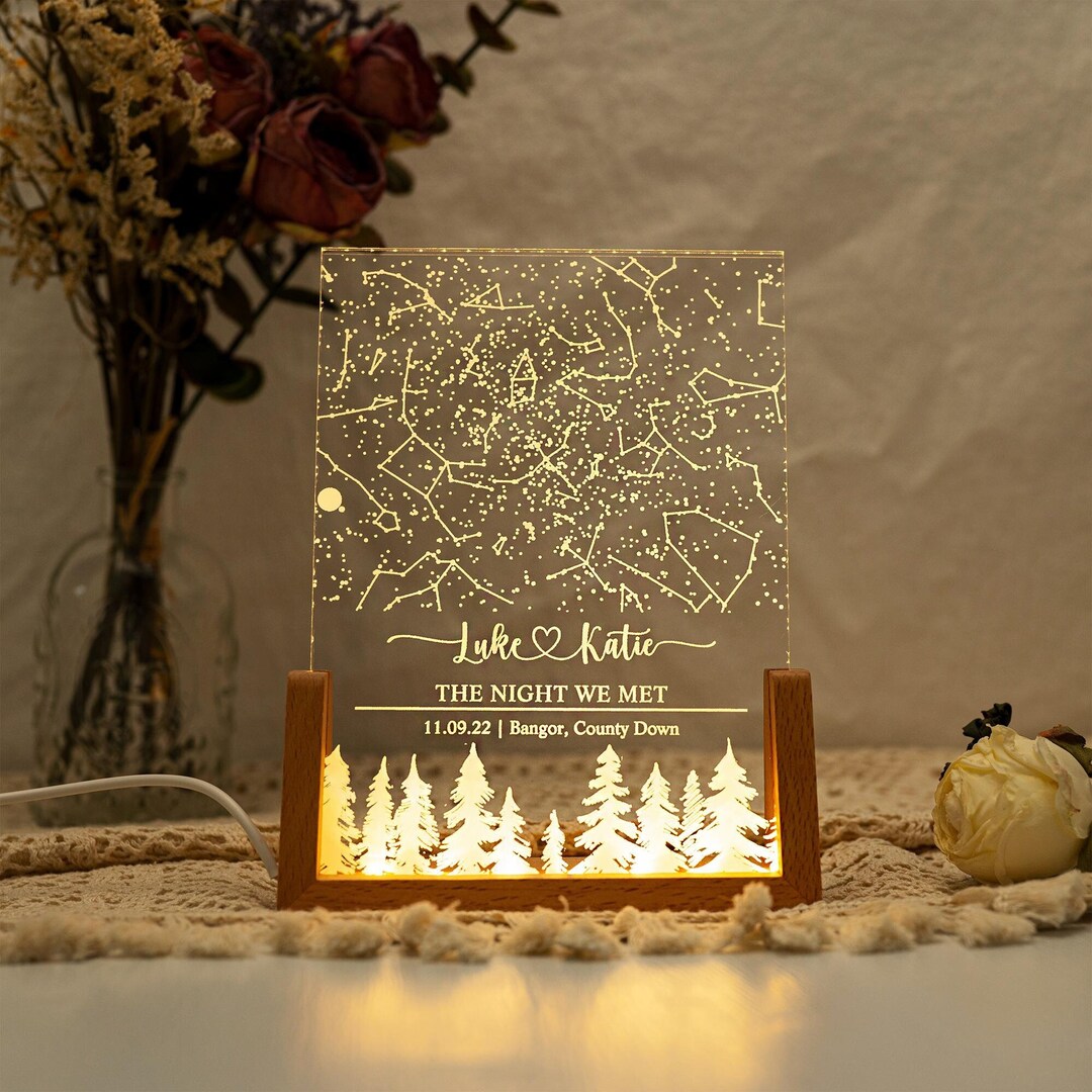Custom Star Map by Date,night We Met Valentine's Day Gift,star Map ...