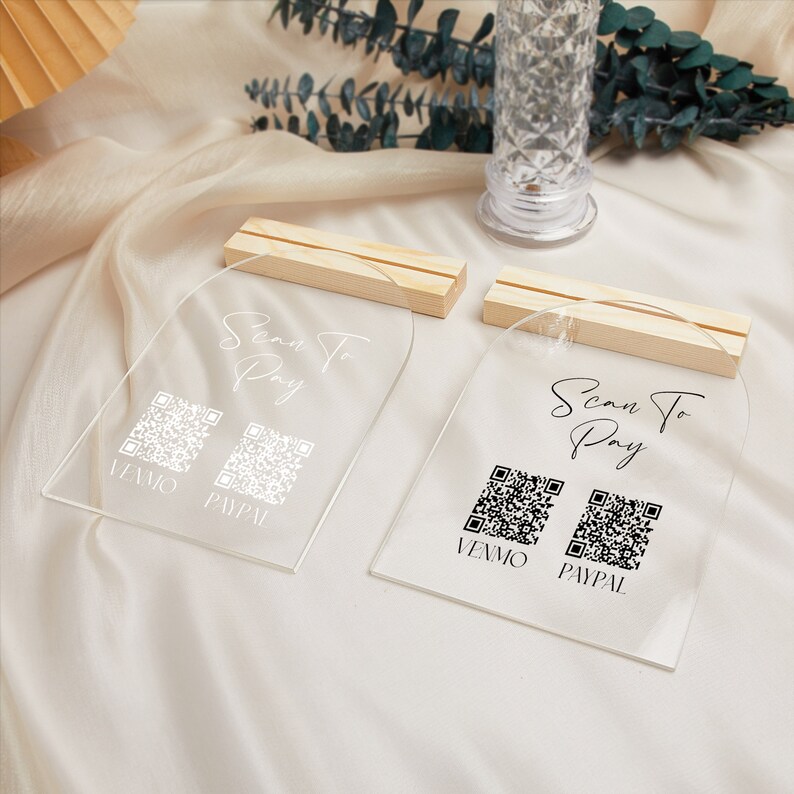 Arch Scannable QR Code Payment Table Sign Scan to Pay Sign - Etsy