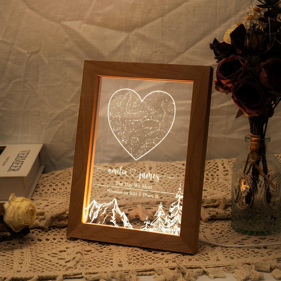 Custom Star Map by Date, Star Map Night Light, Personalized ...