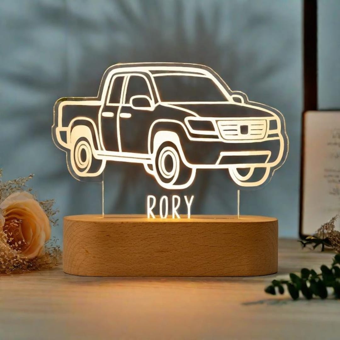Kids Personalized Acrylic Car Night Light Perfect Christmas Gift for ...