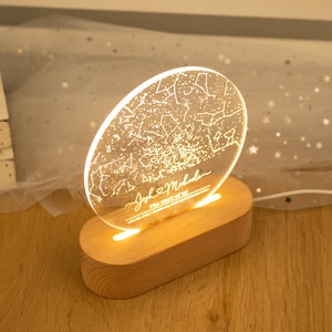 Custom Star Map by Date Nightlight, Star Map LED Desk Lamp,personalized ...