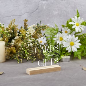 Cards and Gift Acrylic Arch Sign, Modern Minimalist Wedding Sign, Baby ...