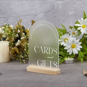 Cards and Gift Acrylic Arch Sign, Modern Minimalist Wedding Sign, Baby ...