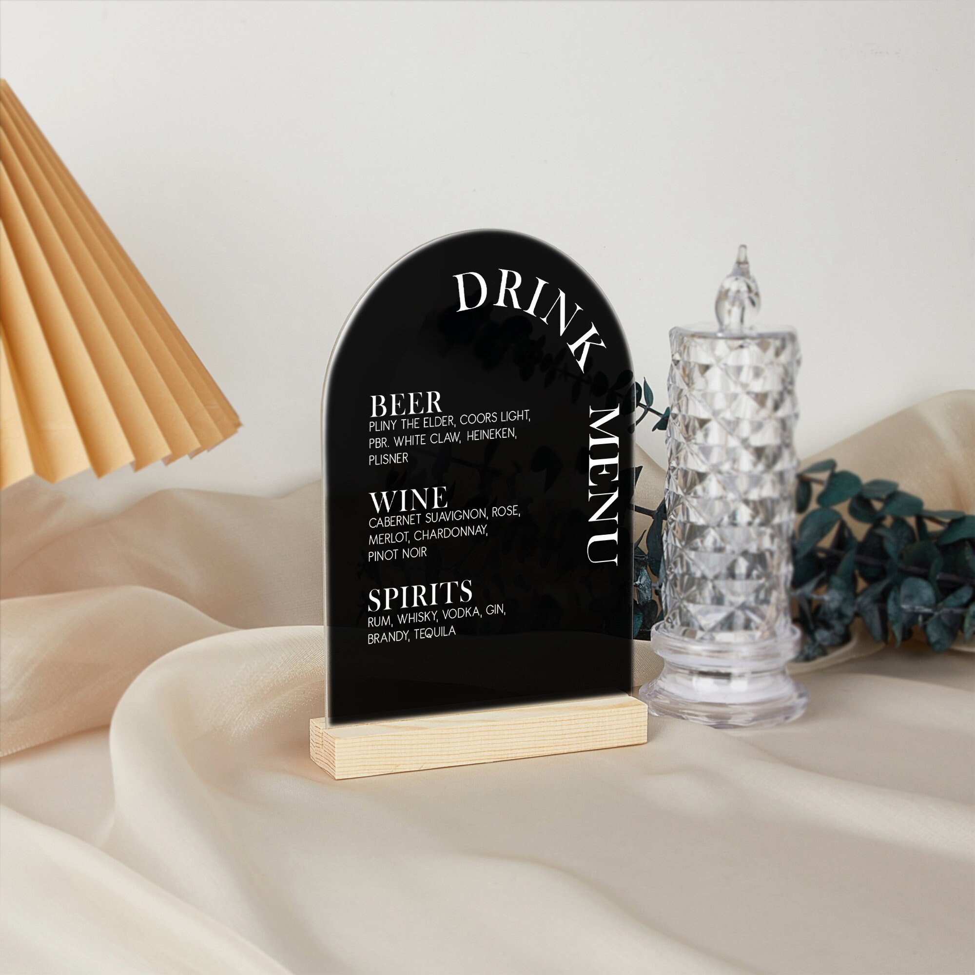 Open Bar Drink Sign Acrylic Wedding Sign Bar Menu Sign - Etsy