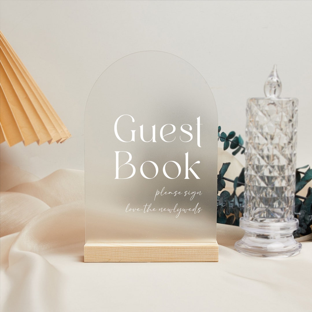 Acrylic Arch Guest Book Sign, Wedding Guestbook Sign, Minimalist Modern ...