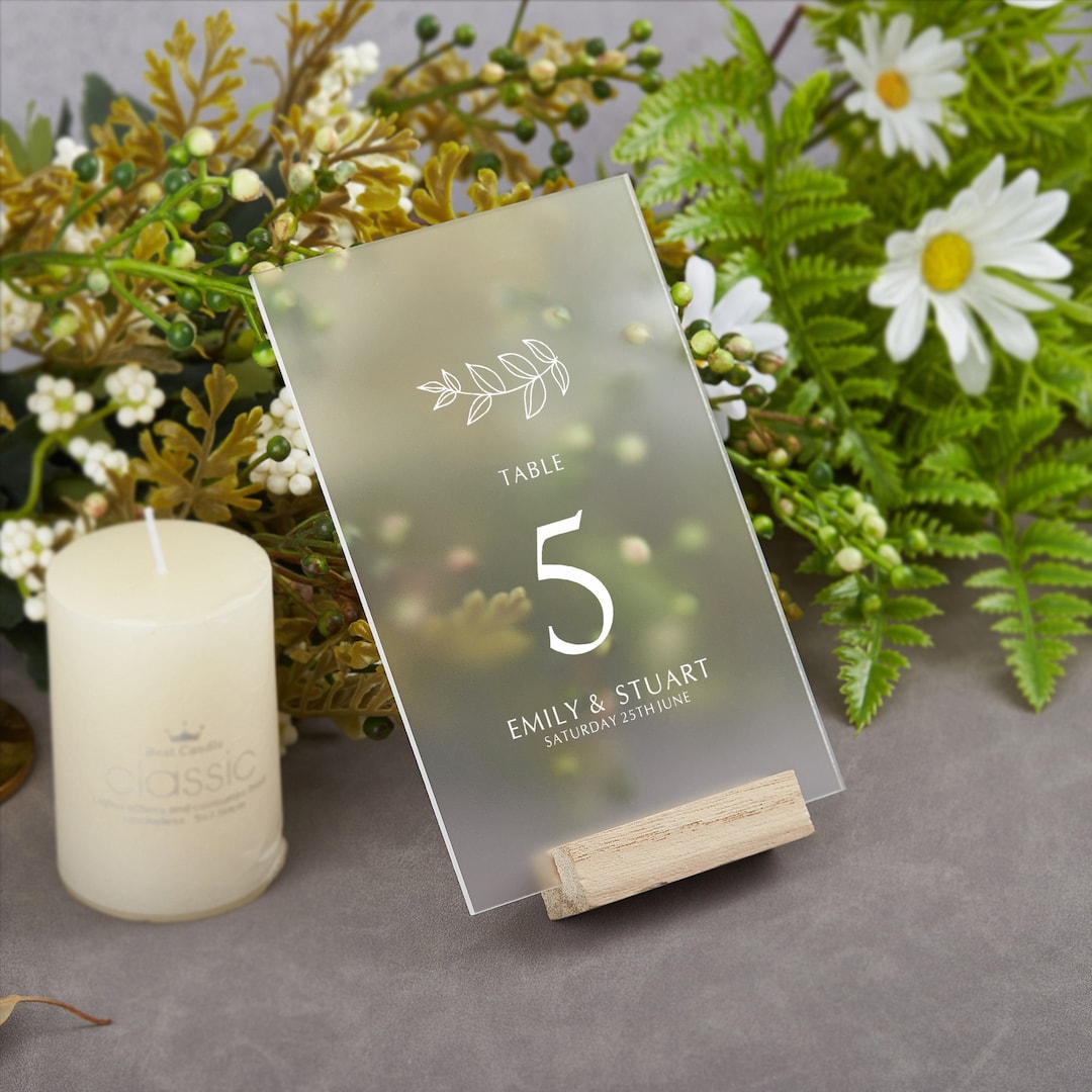 Acrylic Wedding Table Number Sign, Minimalist Wedding Table Number ...