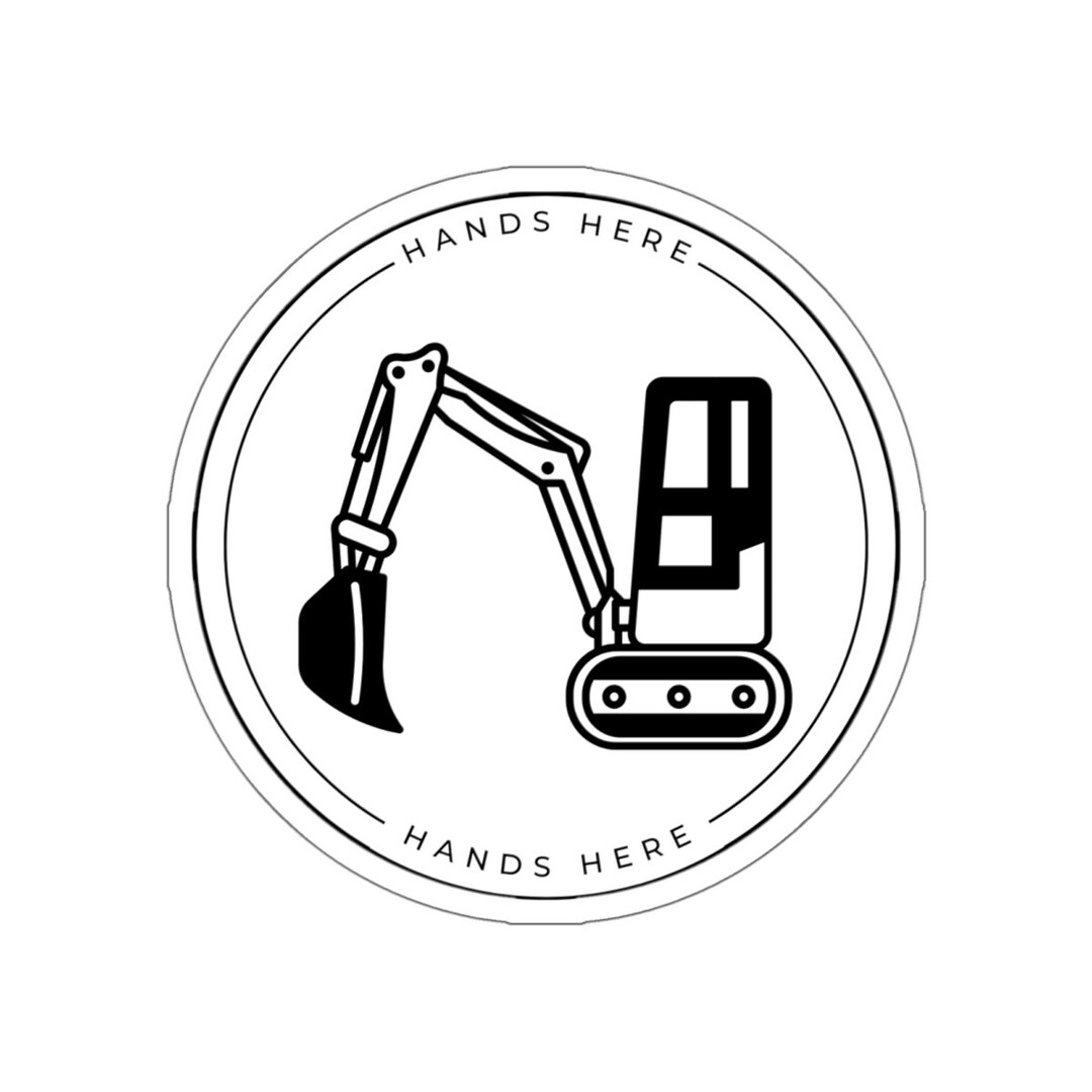 Hands Here Digger Decal - White A | Toddler Car Safety Kids Safety ...