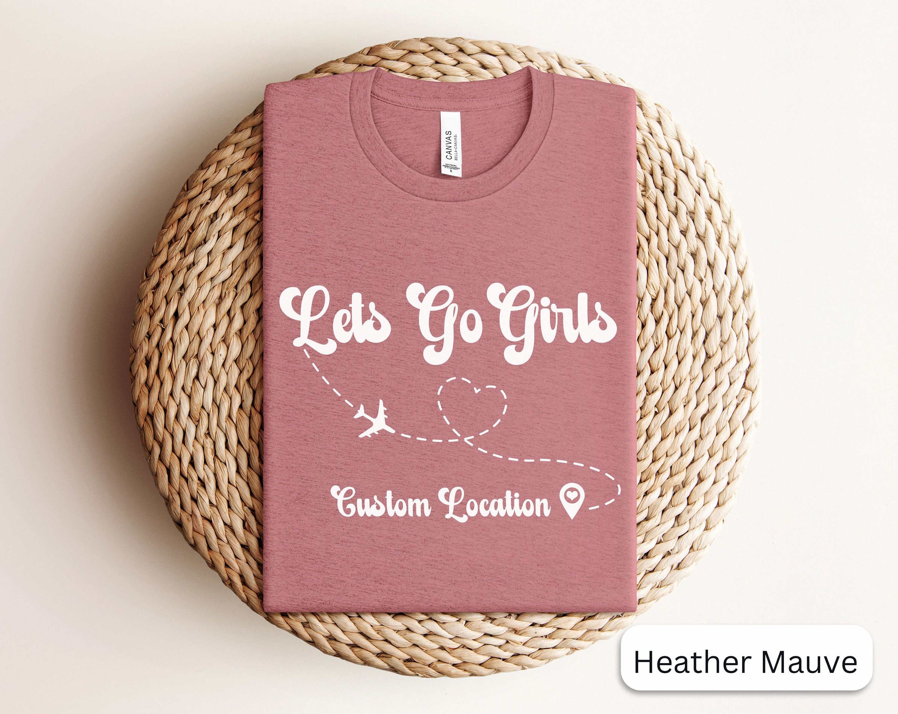 Lets Go Girls Group Trip Shirts, Custom Location Girls Trip Shirts, Personalized 2024 Girls Trip ...