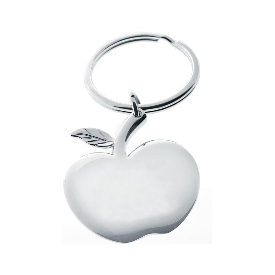 Shiny Silver Apple Key Chain: Symbol of Knowledge, 1.625" Tall - Etsy