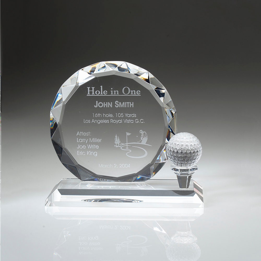Crystal Golf Trophy With Customization - Etsy