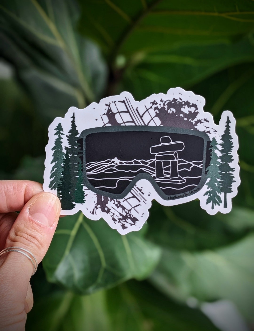 Whistler Blackcomb Biking Goggles Sticker Decal - 7th Heaven Inukshuck ...