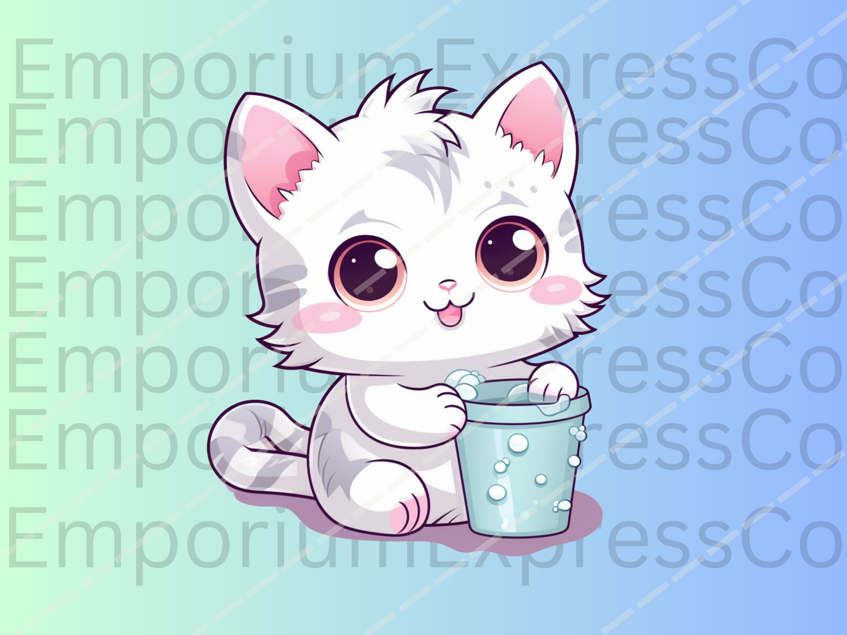 Cute Cat Printable Sticker , Instant Download , Animal Sticker , DYI ...