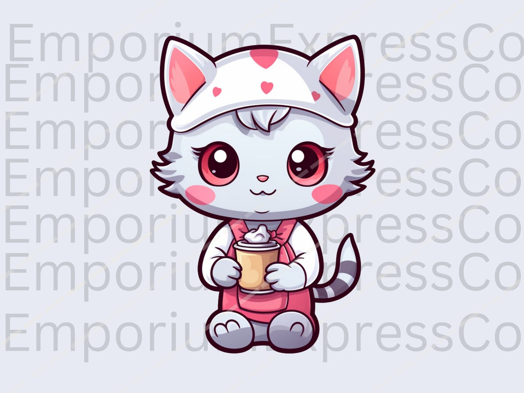 Cute Cat Printable Sticker , Instant Download , Animal Sticker , DYI ...