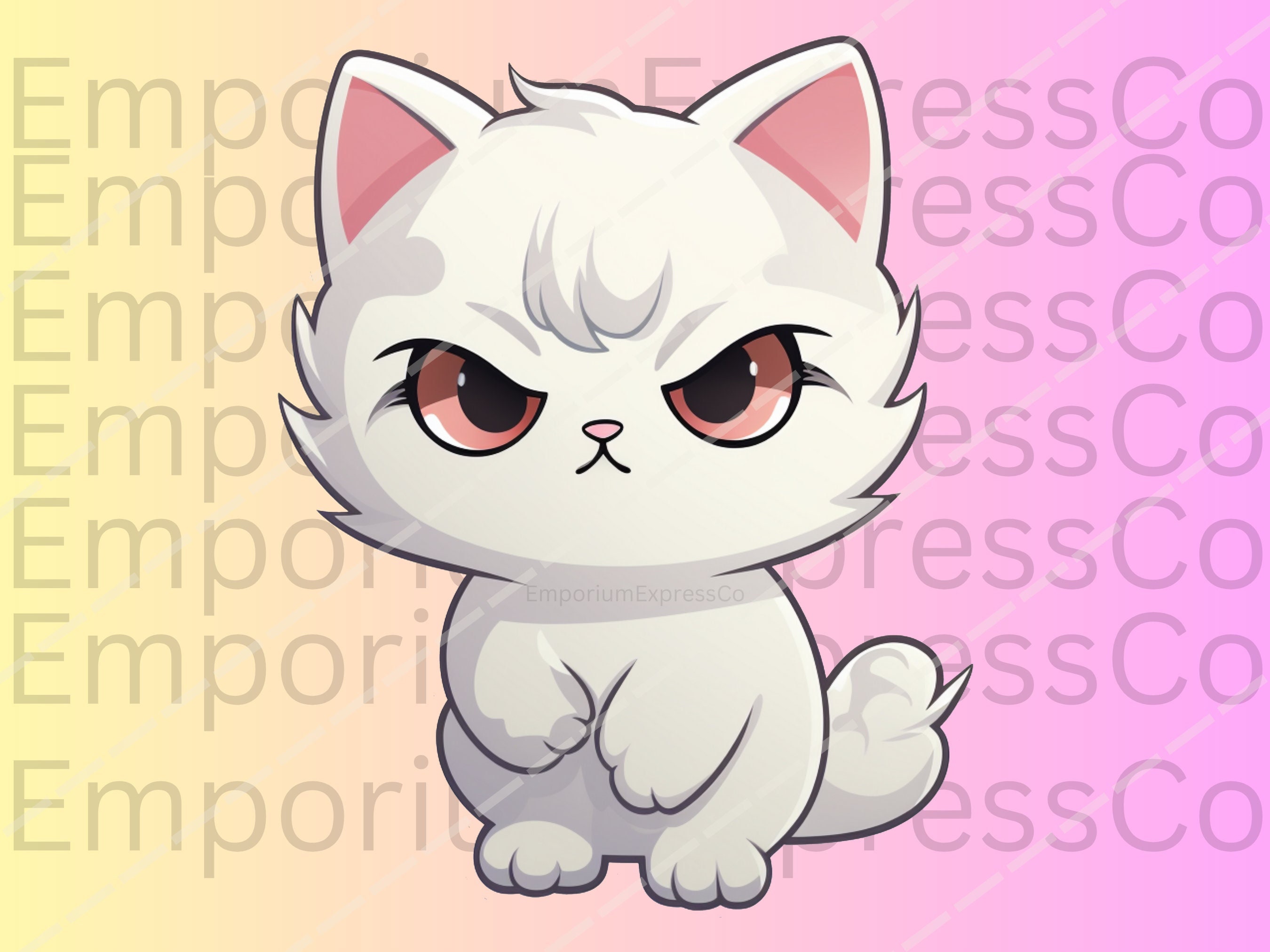 Cute Cat Printable Sticker , Animal Sticker , DYI Sticker for Phone ...