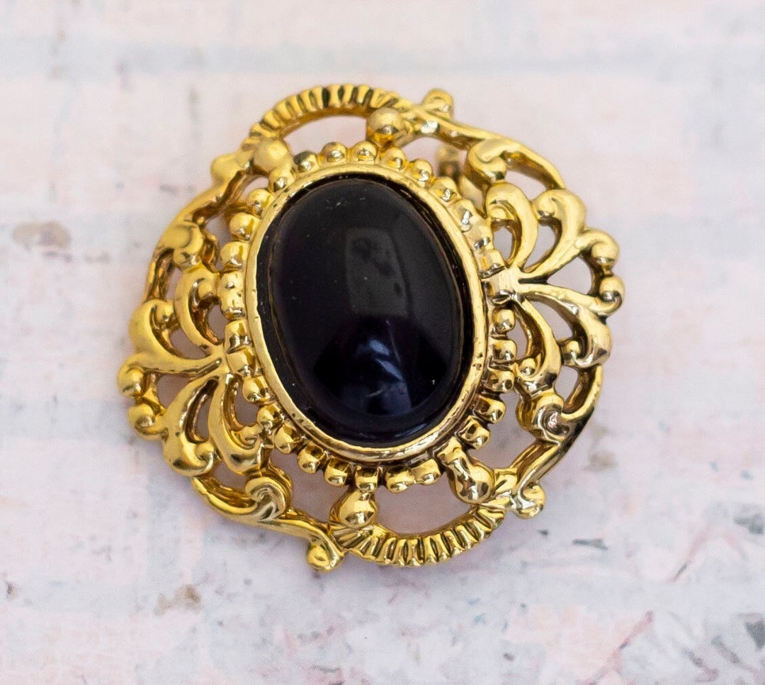 Vintage Gothic Victorian Oval Brooch - BB5 - Etsy