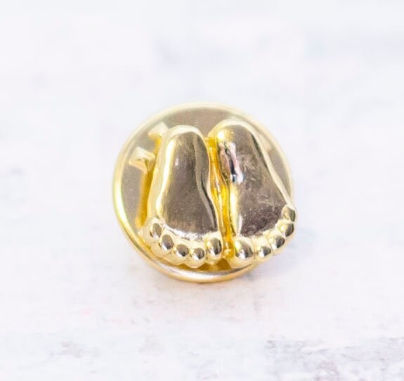 Vintage Embossed Feet Gold Tone Emblem Pin BB3 - Etsy