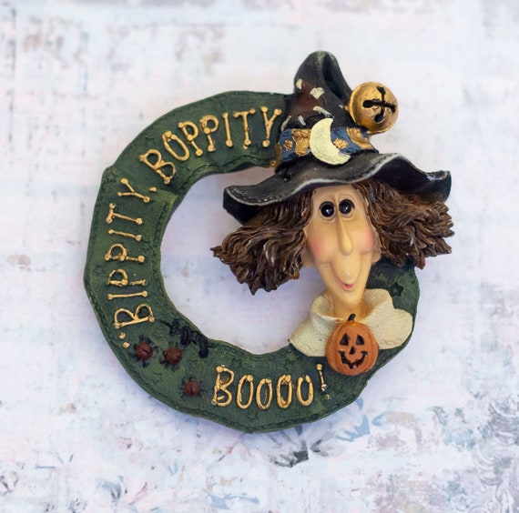 Vintage Bippity Boppity Boooo Witch Halloween Ring Br… - Gem