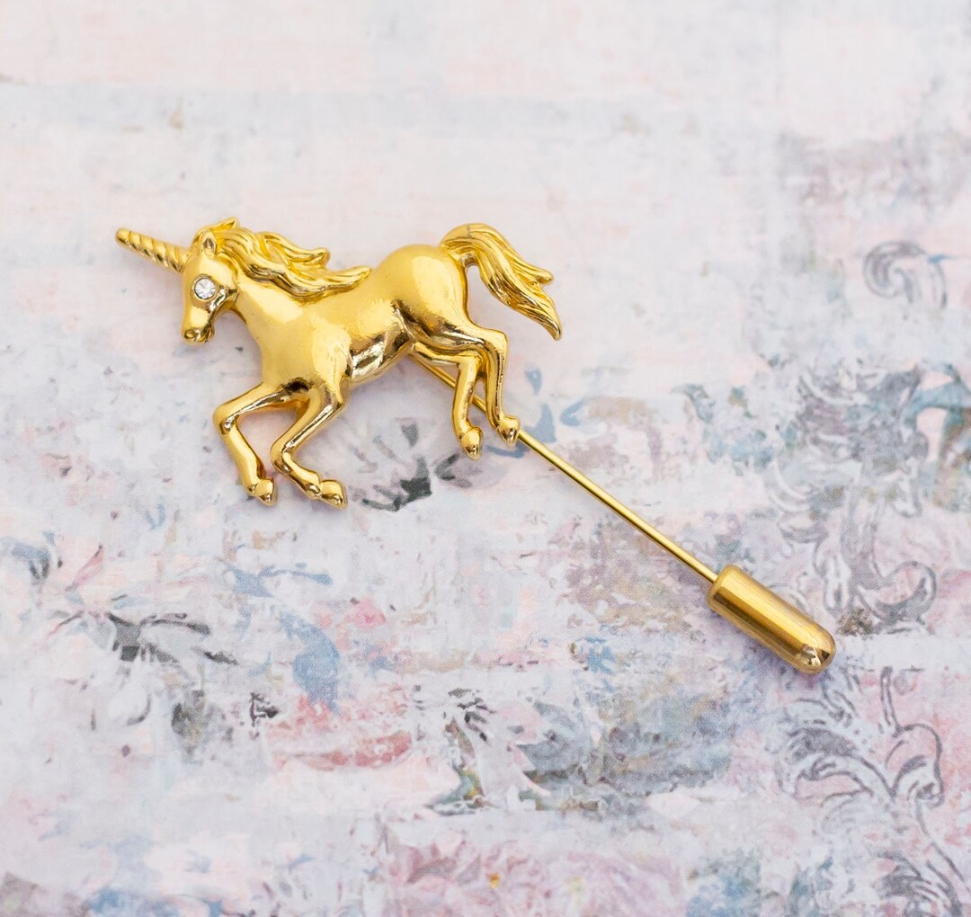 Vintage Gold Tone Unicorn Mythical Stick Pin by Avon - BB5 - Etsy