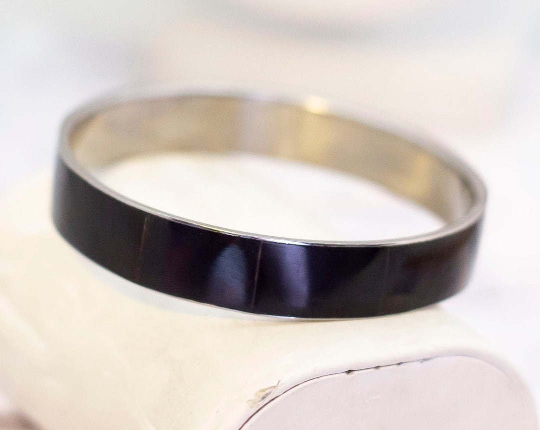 Vintage Black Minimalist Bangle 7 1/2 Inch - BB14 - Etsy