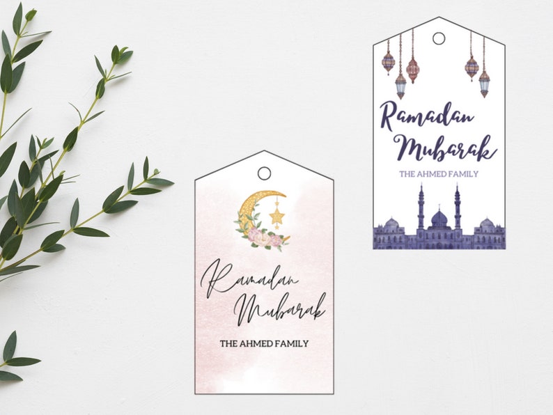 Ramadan Mubarak Ramadan Gift Tags Ramadan Favor Tags Editable Template ...