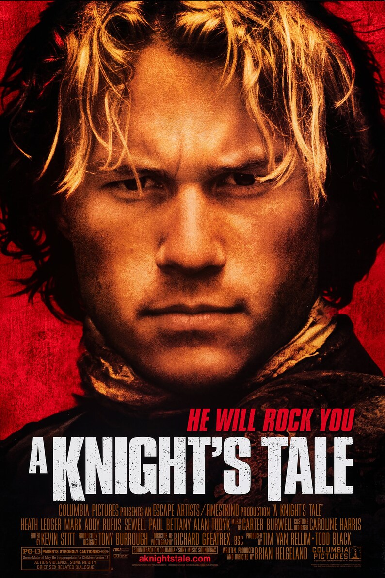 A Knight's Tale Movie Poster Heath Ledger Shannyn Sossamon - Etsy
