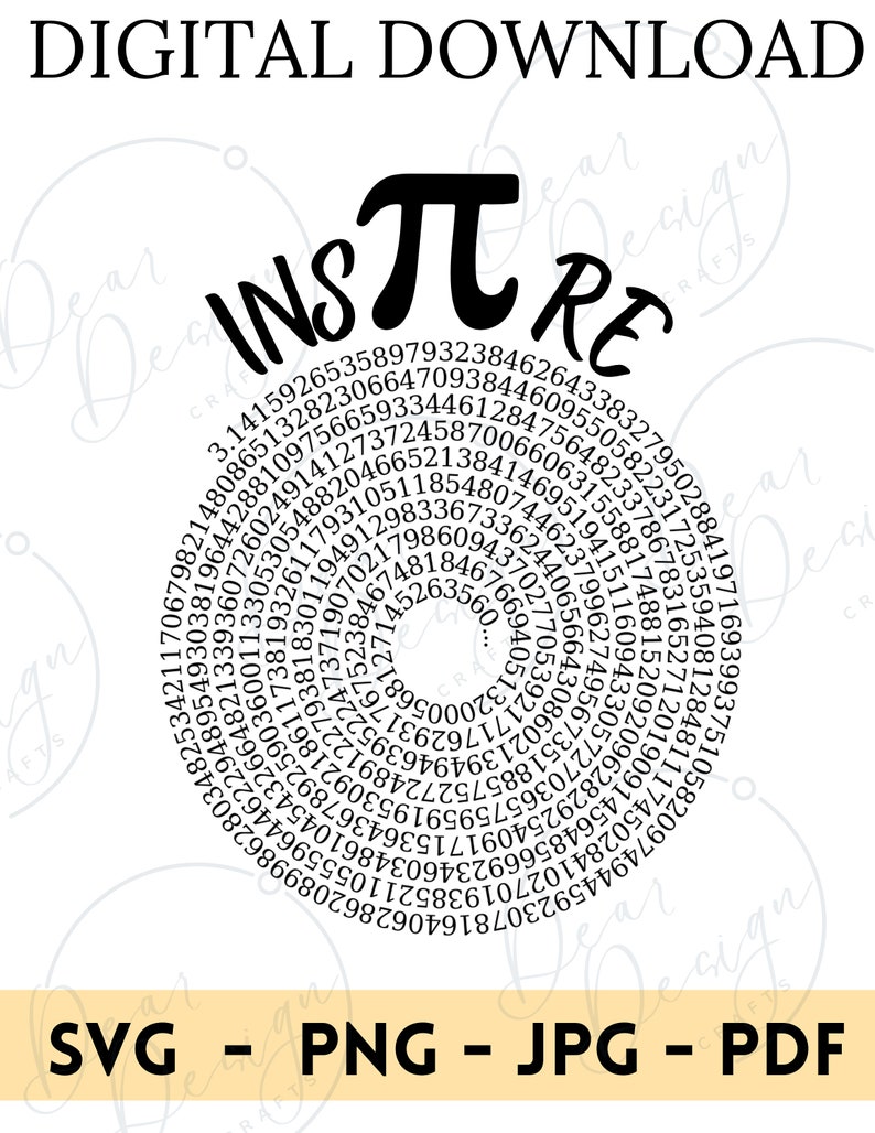 Inspire - Pi - Math Design - Custom SVG Design - Instant Digital ...