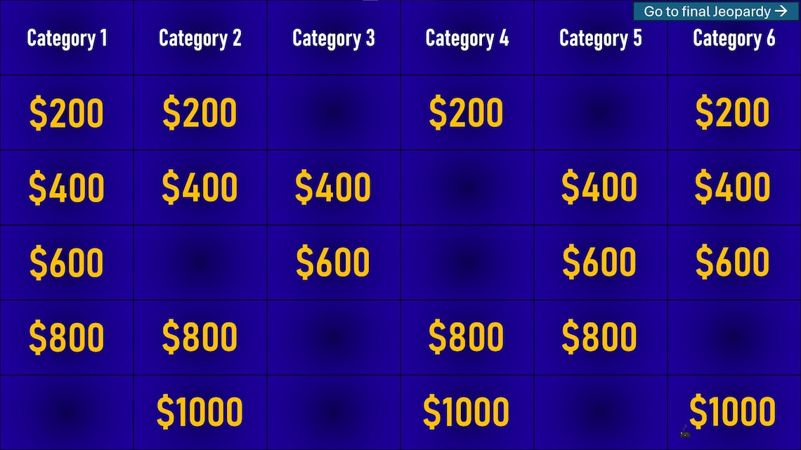 Jeopardy Powerpoint Game Template - Etsy