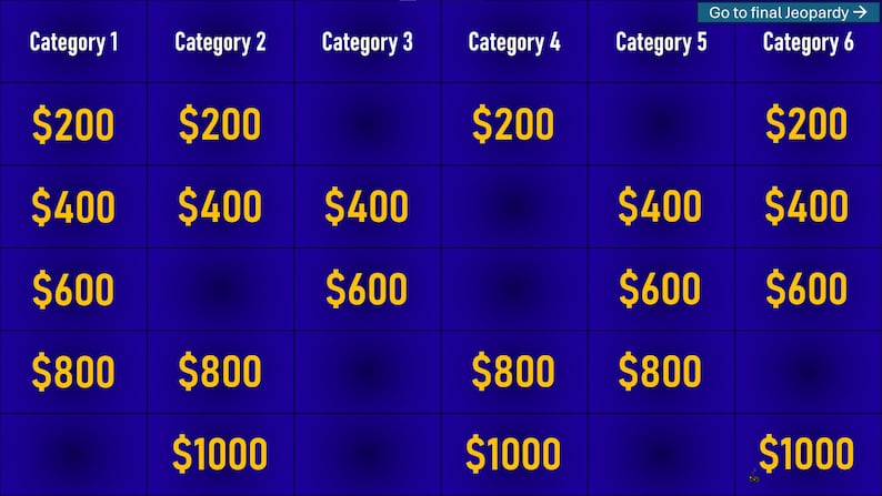 Jeopardy Powerpoint Game Template - Etsy