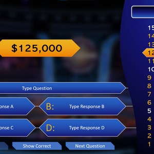 Who Wants to Be A Millionaire Powerpoint Game Template - Etsy