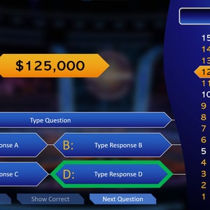 Who Wants to Be A Millionaire Powerpoint Game Template - Etsy