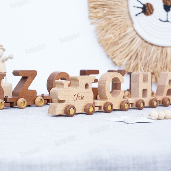 Wooden Train - Etsy
