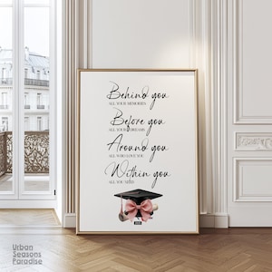 Graduation Wall Art, Class of 2025 Inspirational Quote Print, College ...