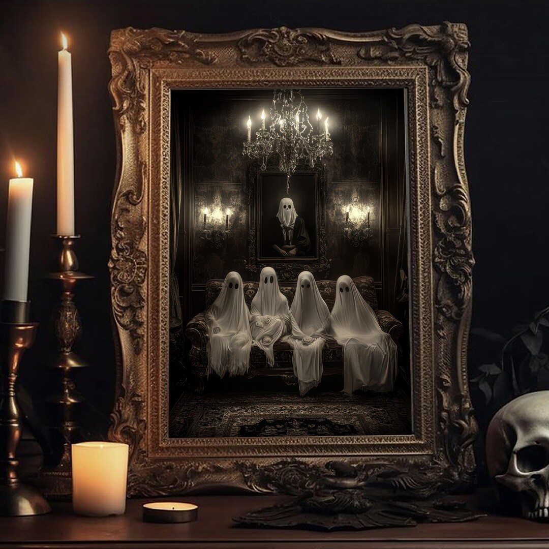 Rich Ghost Family Portrait, Vintage Halloween Wall Art, Spooky Haunting ...