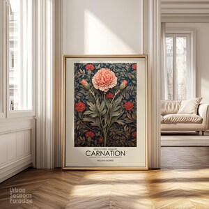 January Birth Flowers Art Print, Carnation Birthday Family Gift, Birth ...