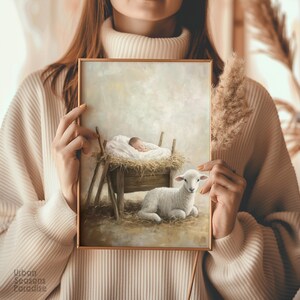 Nativity Scene Wall Art, Jesus Christ Manger, Christian Bible Christmas ...